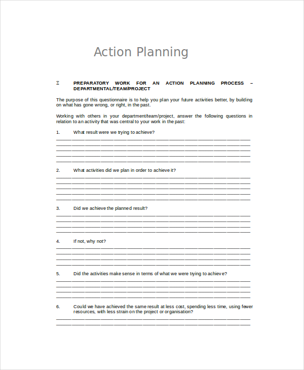 Word Action Plan Template - 14+ Free Word Document Downloads
