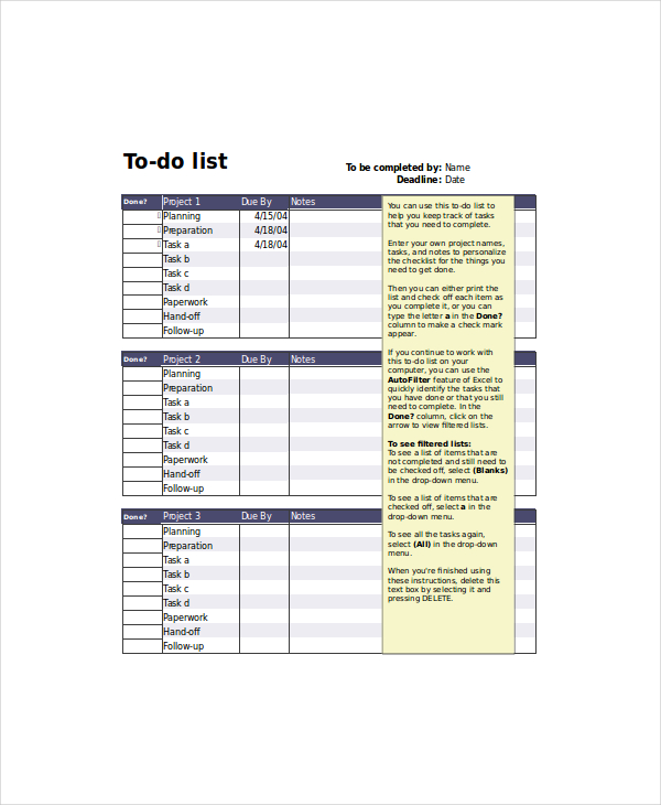 Project List Template 5+ Free Word, Excel, PDF Documents Download