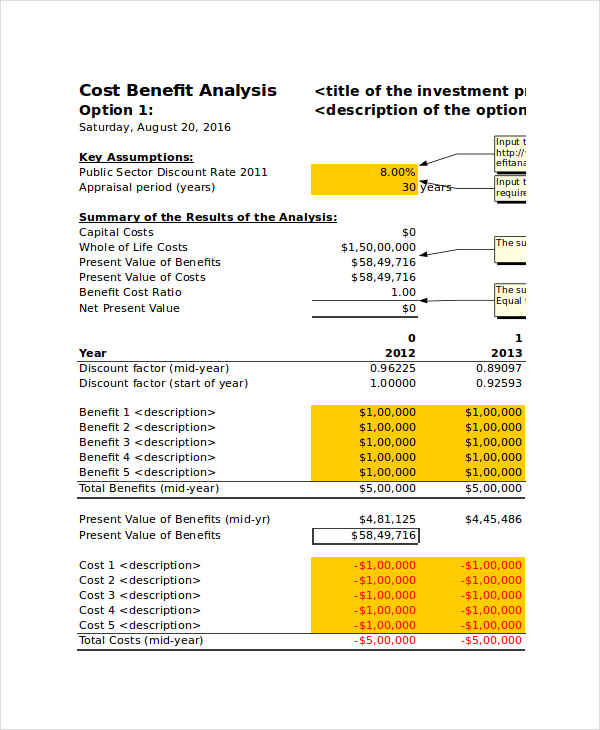 9+ Cost Benefit Analysis Templates - Word, PDF