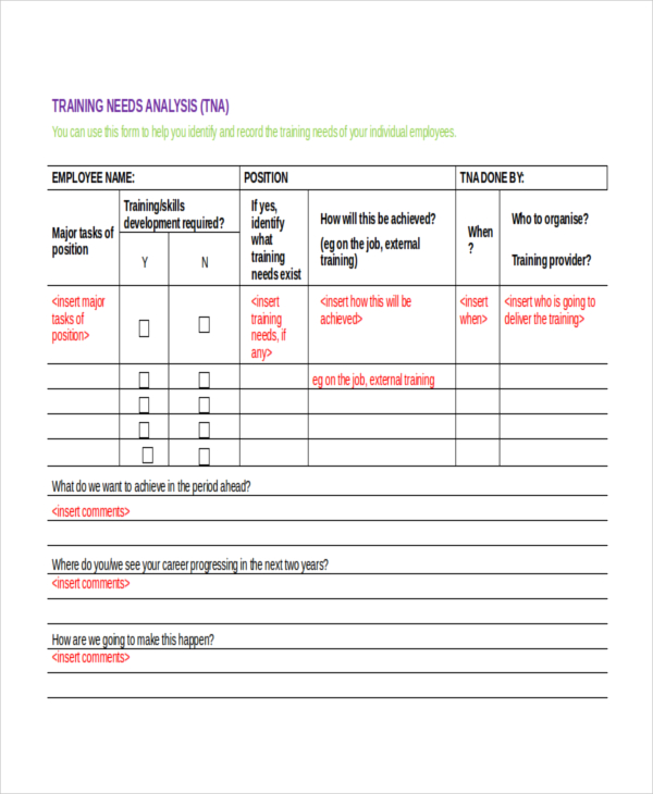 13 Training Needs Analysis Templates PDF DOC Apple Pages Google Docs
