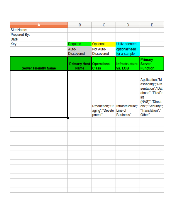Application Inventory Template