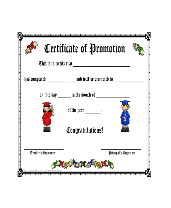 Promotion Certificate Template - 6+ Word, Excel, PDF, PSD, AI Documents ...