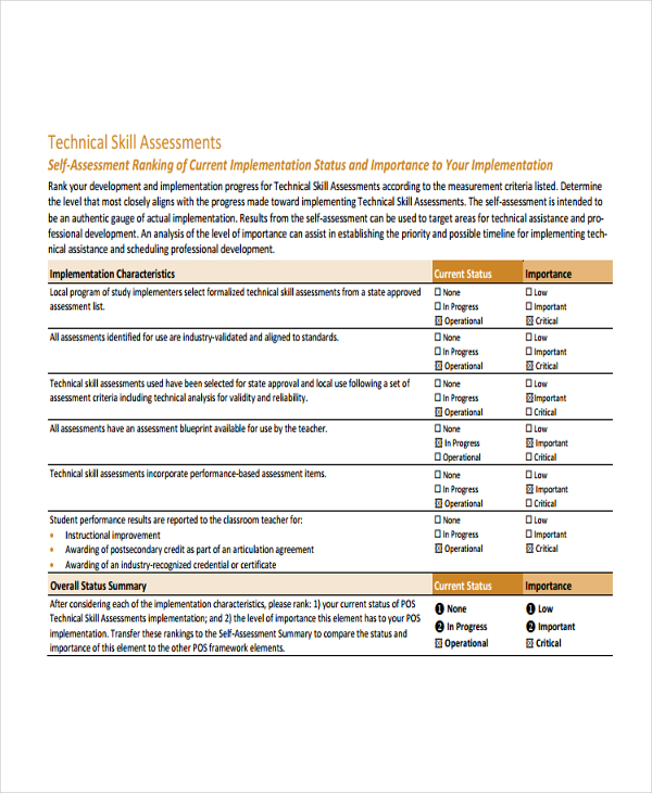 Skills Assessment Template - 8+ Free Word, PDF Document Downloads