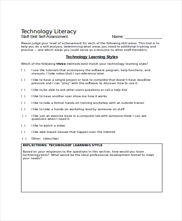 Skills Assessment Template - 8+ Free Word, PDF Document Downloads