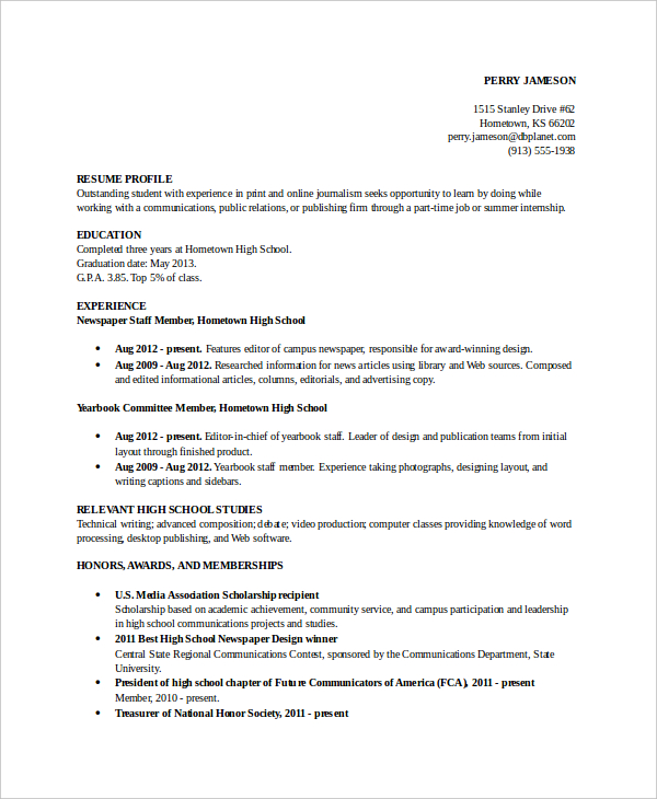 Academic Resume Template 13 Free Word PDF Document Downloads