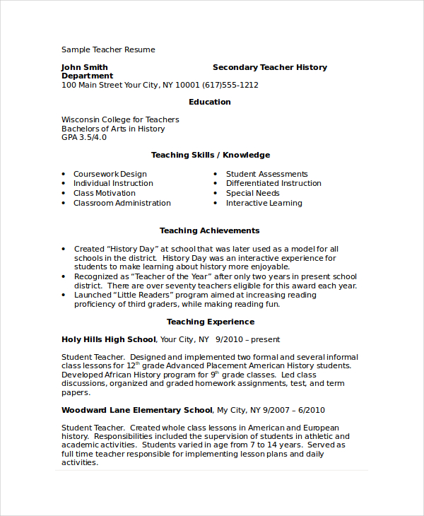 Academic Resume Template - 13+ Free Word, PDF Document Downloads