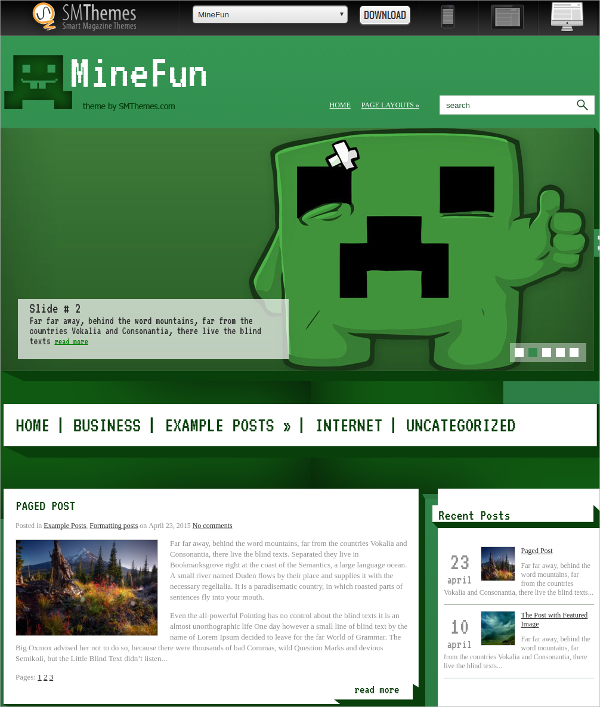 8+ Minecraft Website Themes & Templates