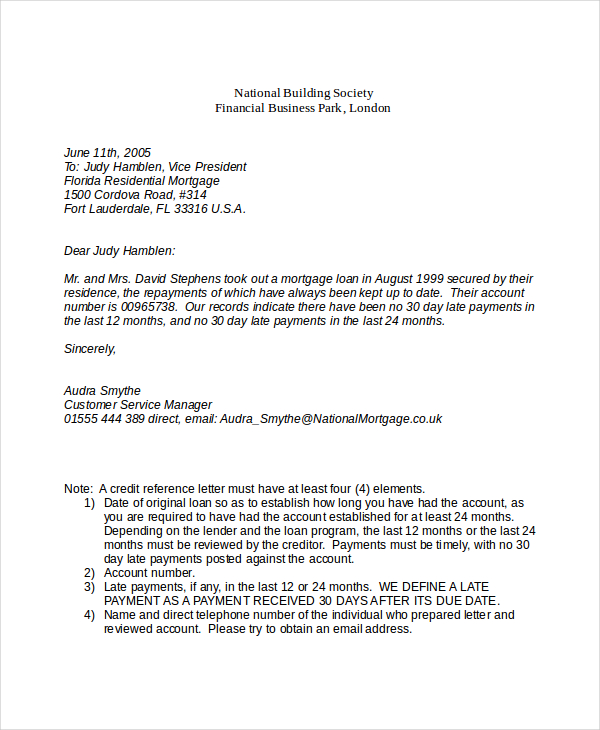 6+ Credit Reference Letter Templates - Free Sample, Example, Format