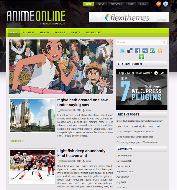 8+ Anime WordPress Themes & Templates