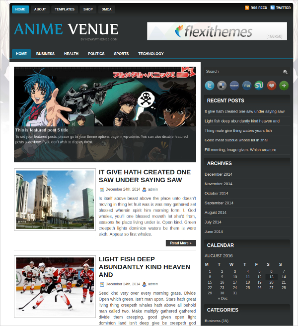 8+ Anime WordPress Themes & Templates | Free & Premium Templates