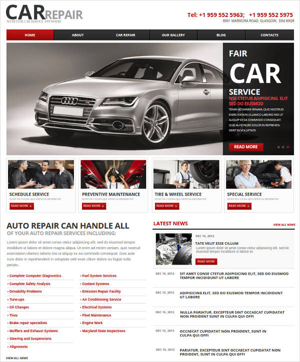 25+ Auto Repair Website Themes & Template