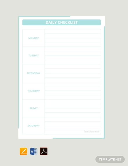 Checklist Template - 28+ Free Word, Excel, PDF Document Downloads