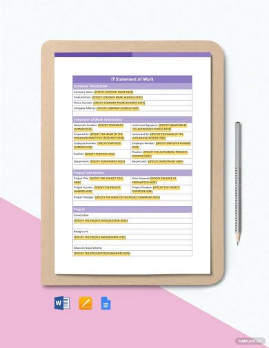 Statement of Work Template - 28+ Free PDF, Word, Excel Documents Download