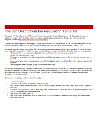 19+ Job Description Templates in Word