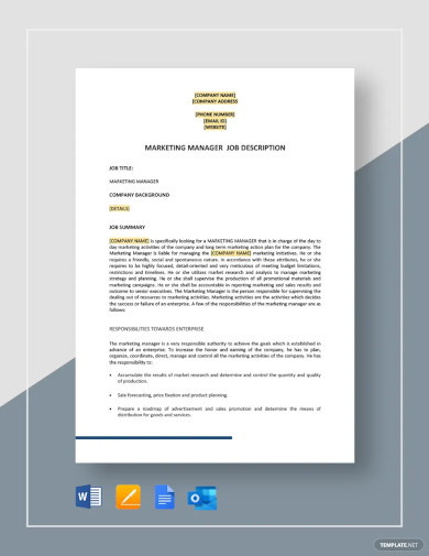 19+ Job Description Templates in Word
