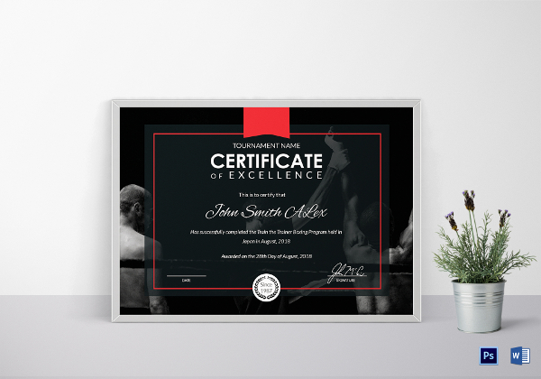 Boxing Certificate - 5+ Word, PSD Format Download