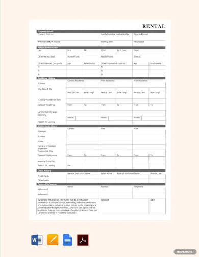 Rental Application Templates - 14+ Free Word, PDF Documents download