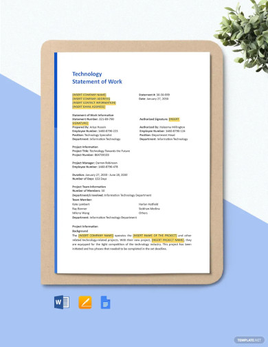 Statement of Work Template - 28+ Free PDF, Word, Excel Documents Download