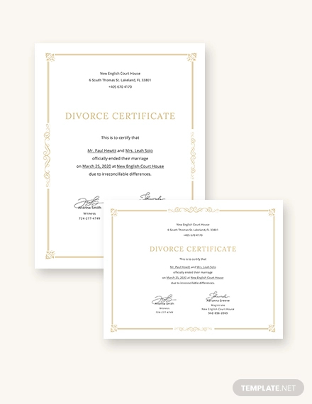 Divorce Certificate Template - 8+ Free Word, PDF Document Downloads