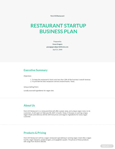Restaurant Business Plan - 32+ PDF, Word, Google Docs Documents Download