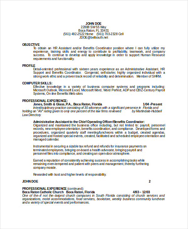 24 Sample Resume Objectives PDF DOC