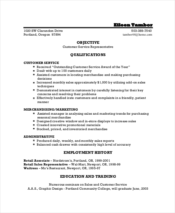 24 Sample Resume Objectives PDF DOC
