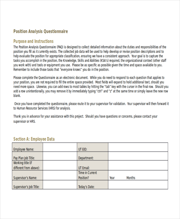 32+ Questionnaire Templates in Word Format