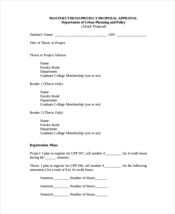 Thesis Proposal Template - 10+ Word, PDF Document Downloads