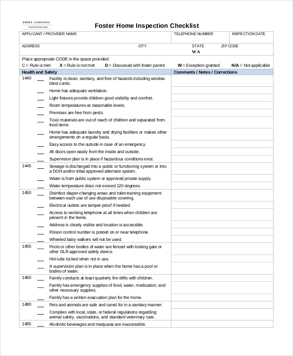Home Inspection Checklist - 17+ Word, PDF Documents Download