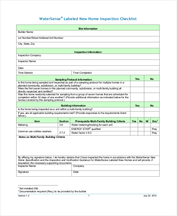 Home Inspection Checklist - 17+ Word, PDF Documents Download