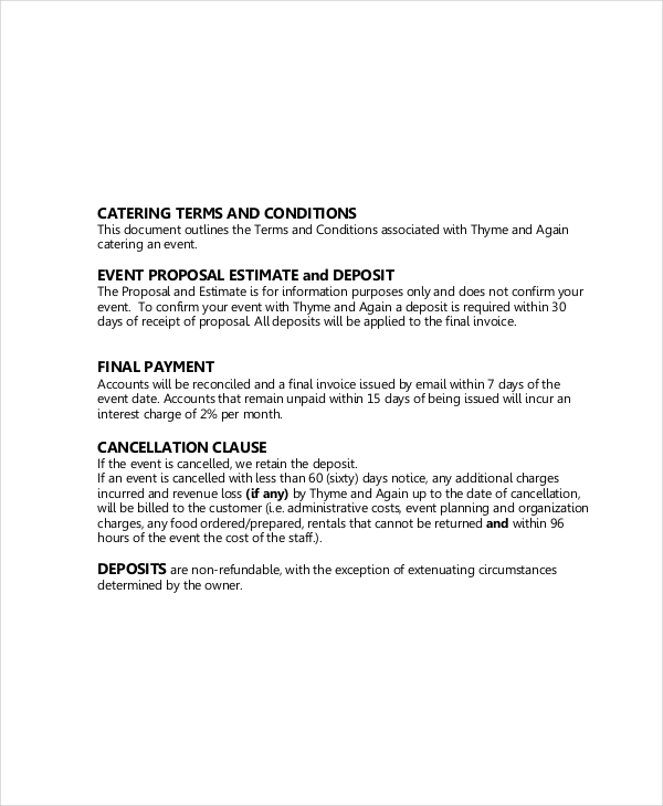 Catering Proposal Template - 9+ Free Word, PDF Documents Download