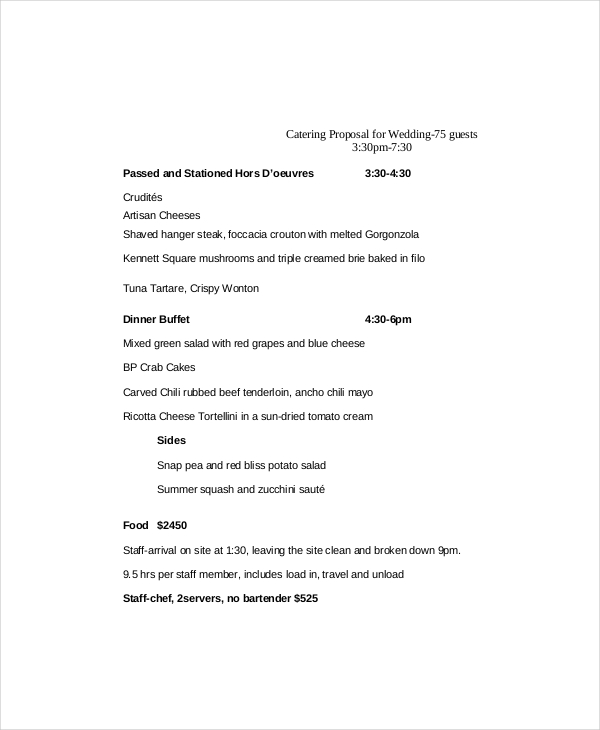 Catering Proposal Template 9 Free Word PDF Documents Download