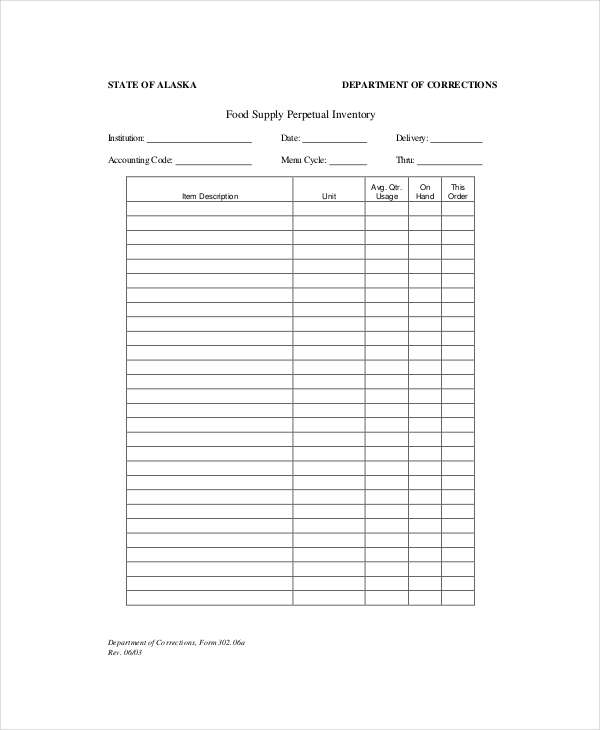 Perpetual Inventory Template - Free Word, Excel , PDF Documents Download