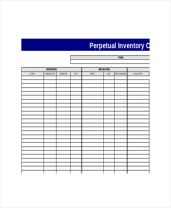 Perpetual Inventory Template - Free Word, Excel , PDF Documents Download