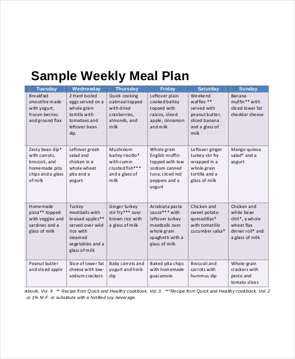 Weekly Meal Planner 10 Free PDF PSD Documents Download