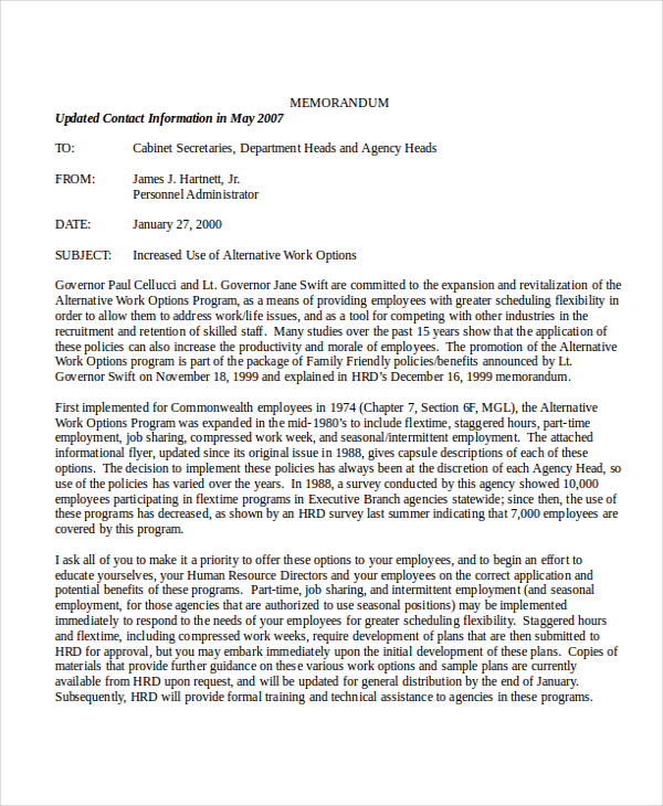 Employee Memo Template - 10+ Free Word, PDF Document Downloads