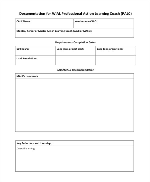 11 Learning Log Templates In Word Google Docs Google Sheets 