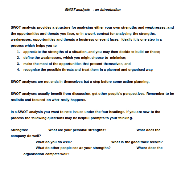 Swot Analysis Example For Pub And Restaurant Business Plan 
