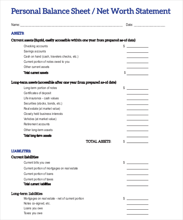 22+ Balance Sheet Examples - Download in Word, PDF