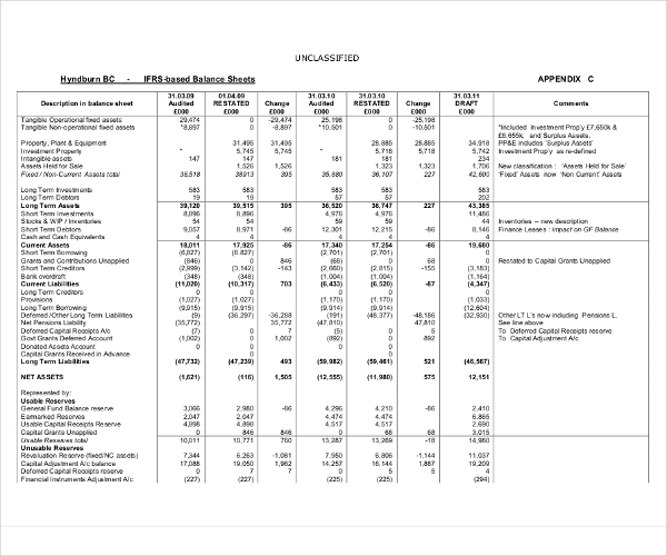 22+ Balance Sheet Examples - Download in Word, PDF