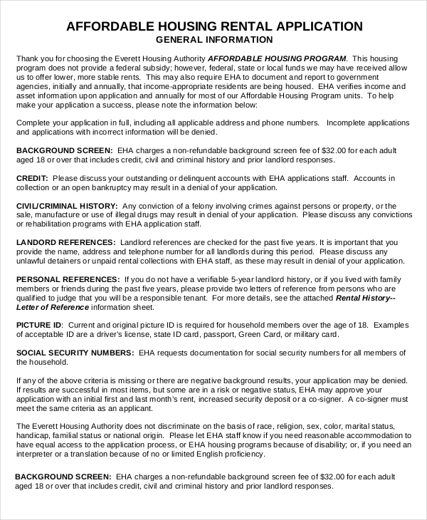 Rental Application Templates - 14+ Free Word, PDF Documents download