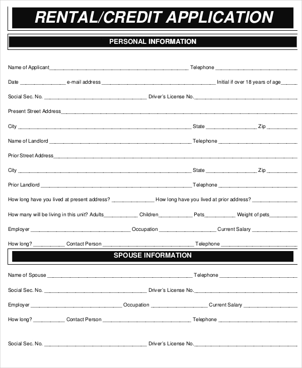 Free Rental Application Form Pdf Word Legal Templates Vrogue