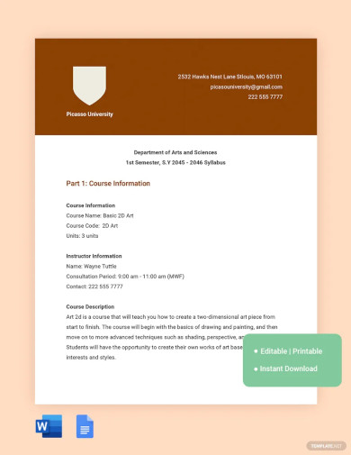 Syllabus Template - 11+ Word Documents Download
