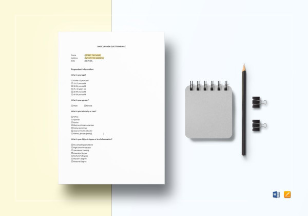 32+ Questionnaire Templates in Word Format
