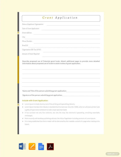Grant Application Templates - 8+ Free Word, PDF Download