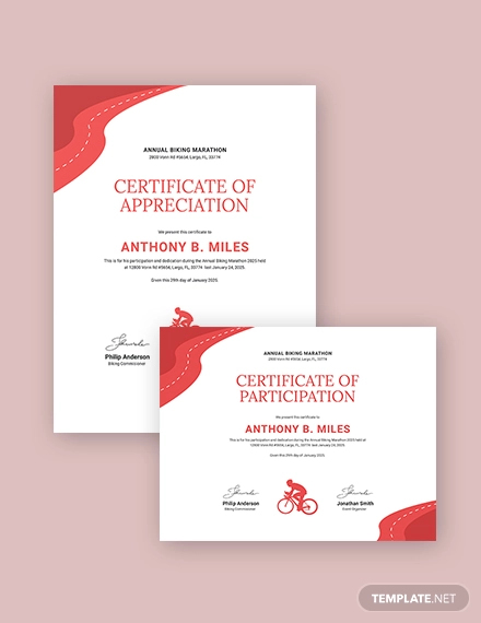 Bike Riding Certificate Template - 8+ Word, PDF, AI, InDesign Documents ...