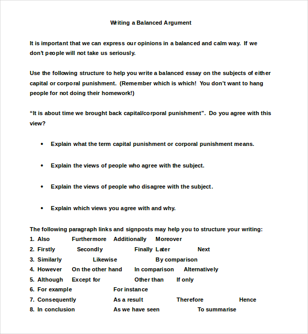 8+ Argumentative Essay Examples