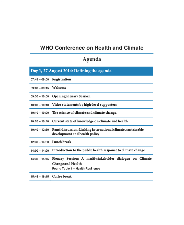 Agenda Template - 10+ Free Word, PDF Documents Download