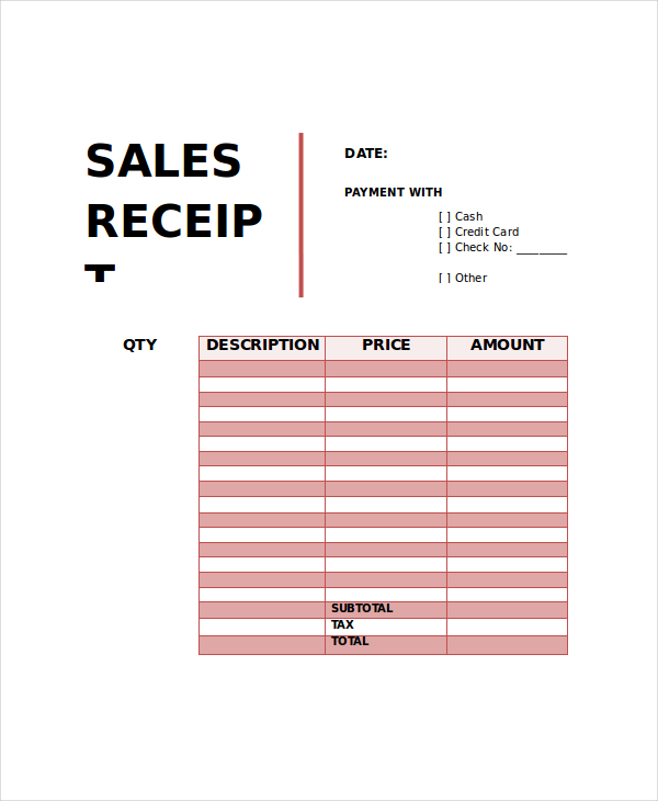 Receipt Template - 10+ Free Word, PDF Documents Download