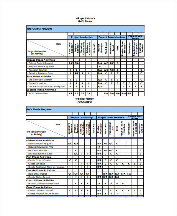 Excel Matrix Template - 7+ Free Excel Documents Download